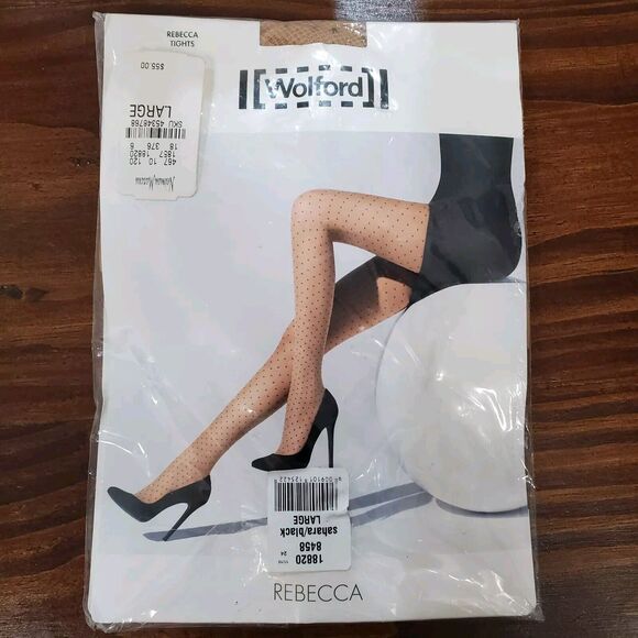 Wolford | Accessories | New Wolford Tights Nude Sheer Black Polka Dot ...